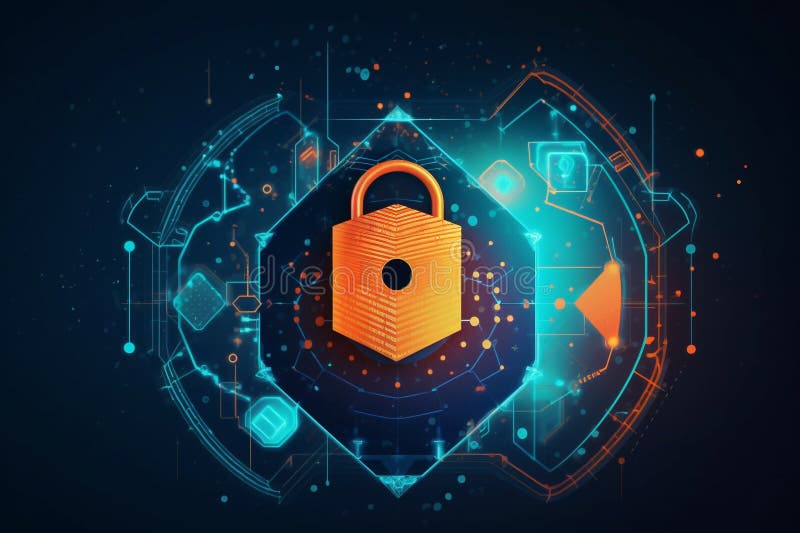 Security Locker Background Design Featuring Orange and Blue Colors in a ...