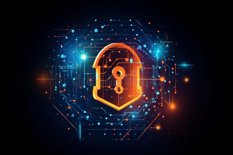 Security Locker Background Design Featuring Orange and Blue Colors in a ...