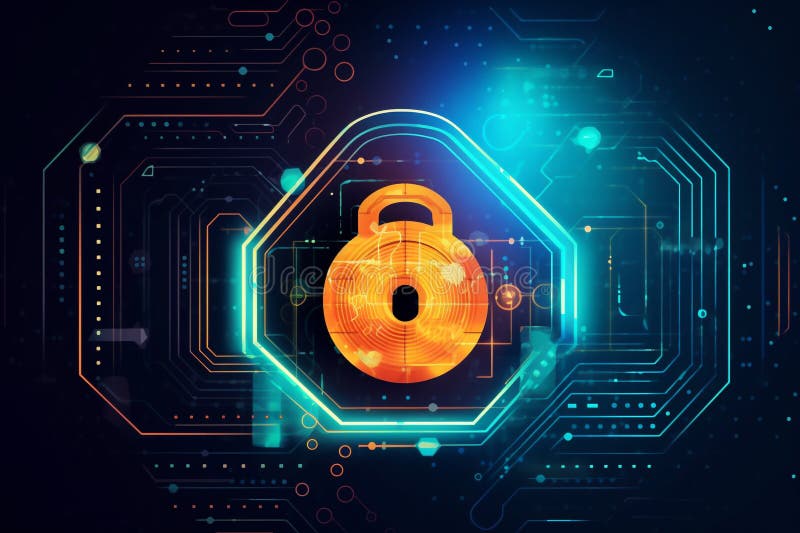 Security Locker Background Design Featuring Orange and Blue Colors in a ...