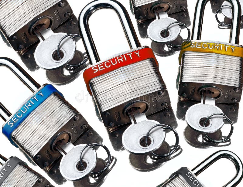 Security Locks stock photo. Image of reflective, crime - 138110