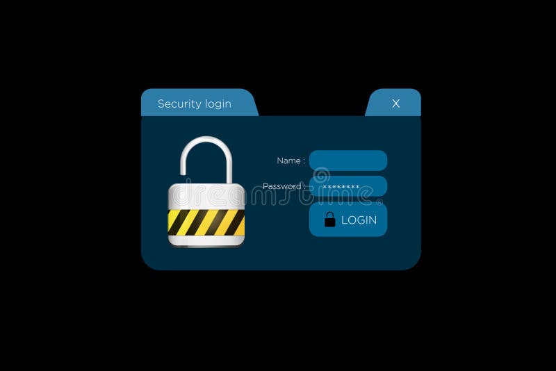 Security Login Concept Push Button Stock Illustration - Illustration of ...