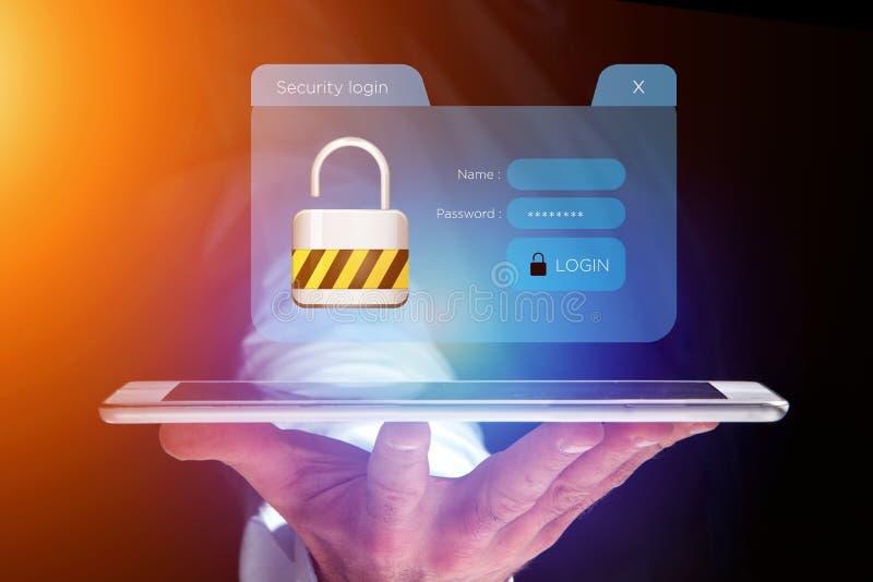 Security Login Window Displayed on a Futuristic Interface - Conn Stock ...
