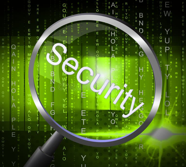 Security Magnifier Means Encryption Password and Magnifying Stock ...