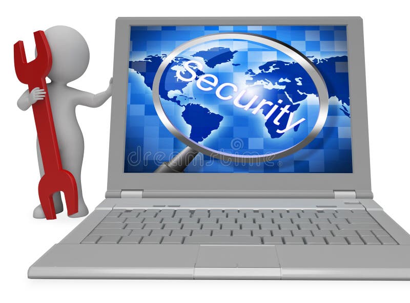 Security Magnifier Represents Secured Research and Searches 3d R Stock ...