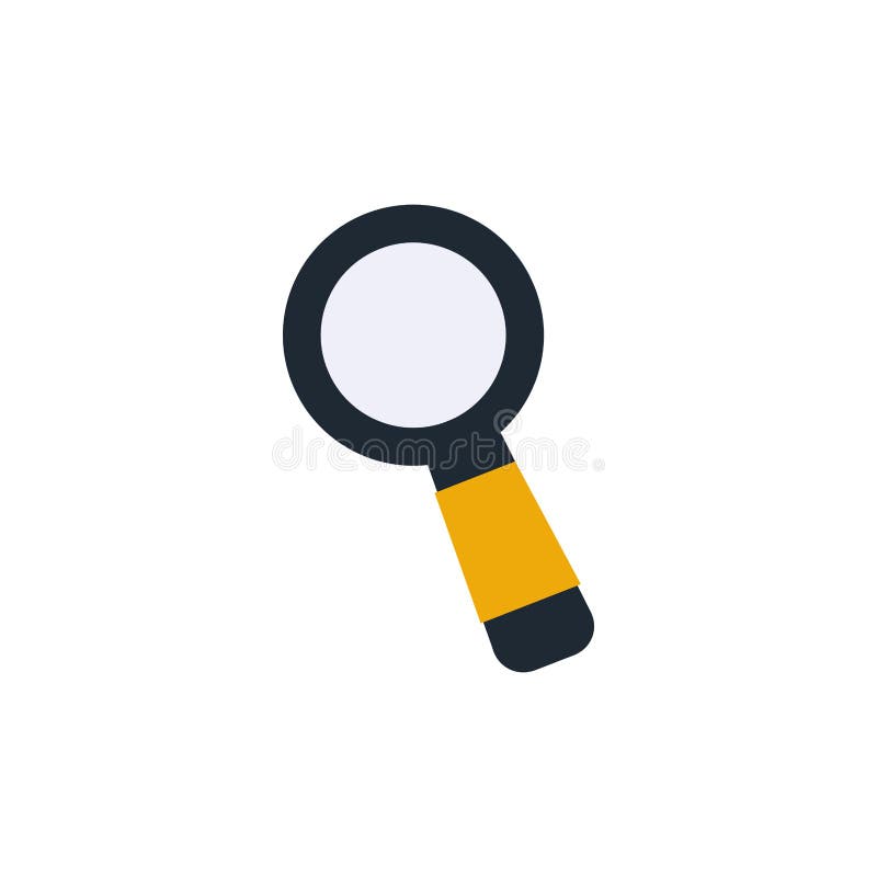 Security Magnifying Glass Flat Style Icon Stock Vector - Illustration ...