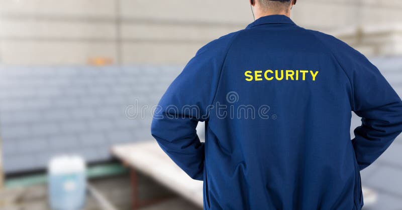 Security Man on Building Site Stock Image - Image of safety, protection ...