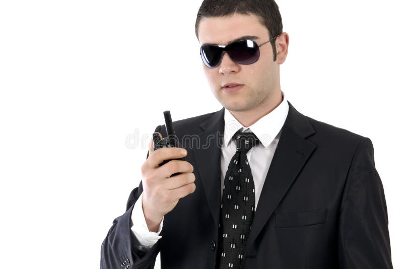 Security Man stock photo. Image of isolated, radio, guard - 62617456