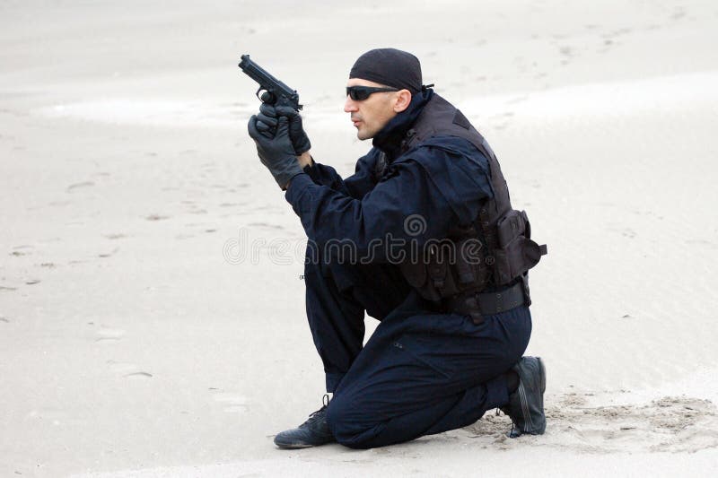 Security man stock image. Image of desert, male, sand - 47017173
