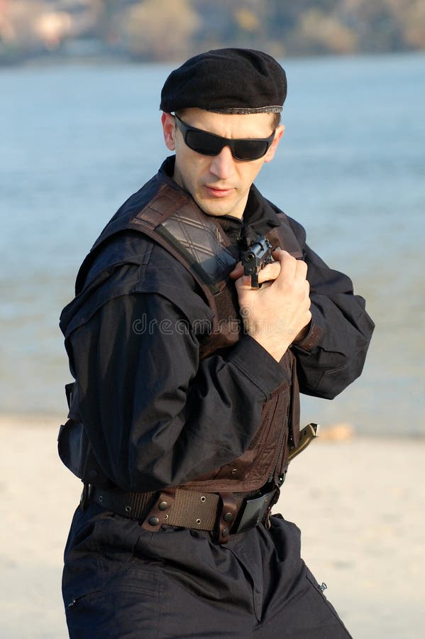 Security man stock photo. Image of police, hold, military - 47326954