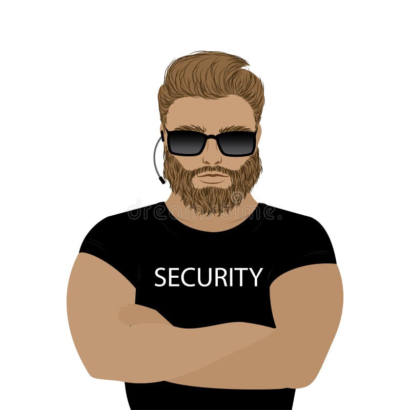 Security Man,isolated on White Background Stock Vector - Illustration ...