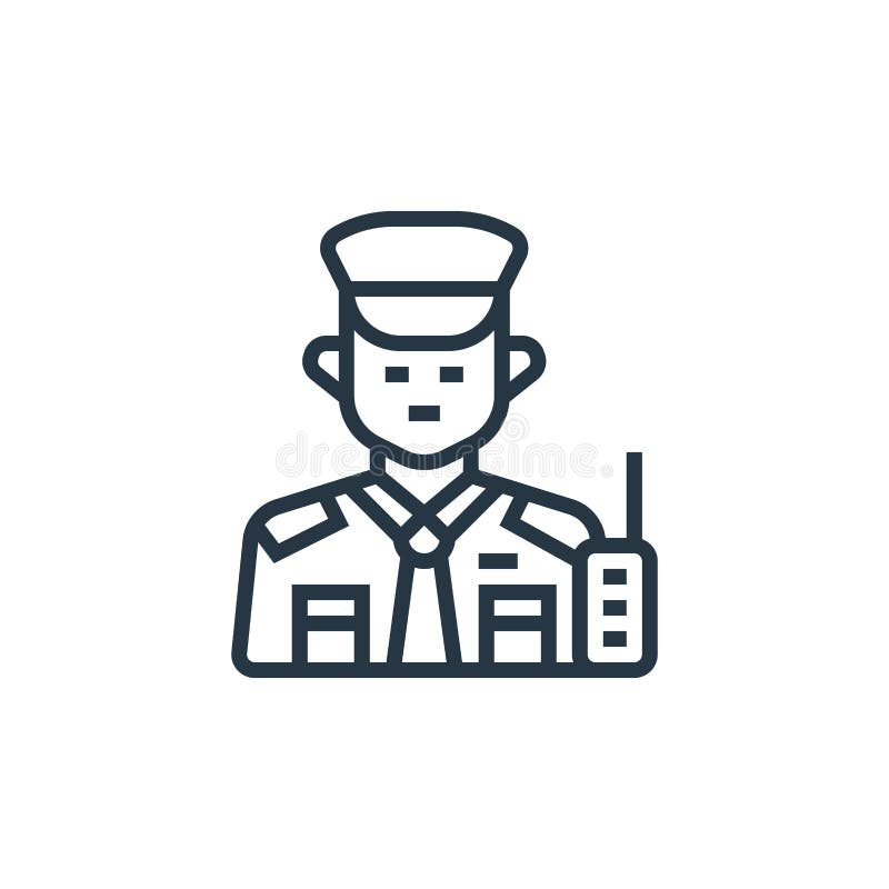 Policeman Control Security Icon Vector Outline Illustration Stock ...