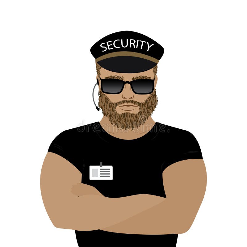Security Man,isolated on White Background Stock Vector - Illustration ...