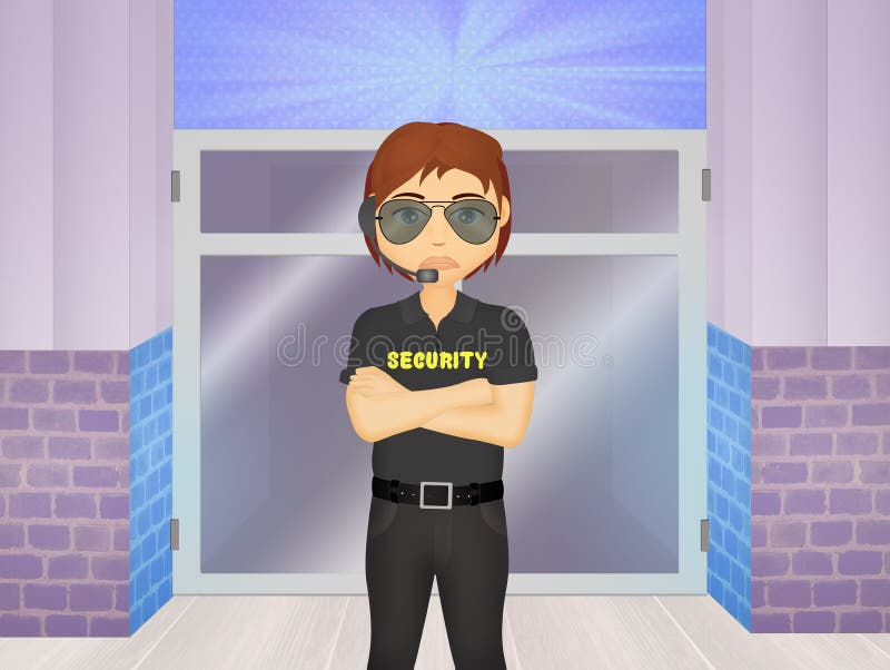 Security Man in the Night Club Stock Illustration - Illustration of ...