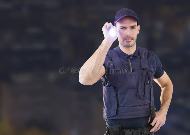 Security Man on City Street Stock Photo - Image of blurry, safety: 93215804
