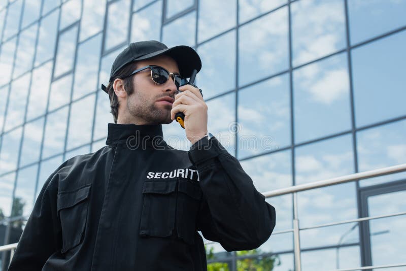 Security Man in Sunglasses and Black Stock Image - Image of caucasian ...