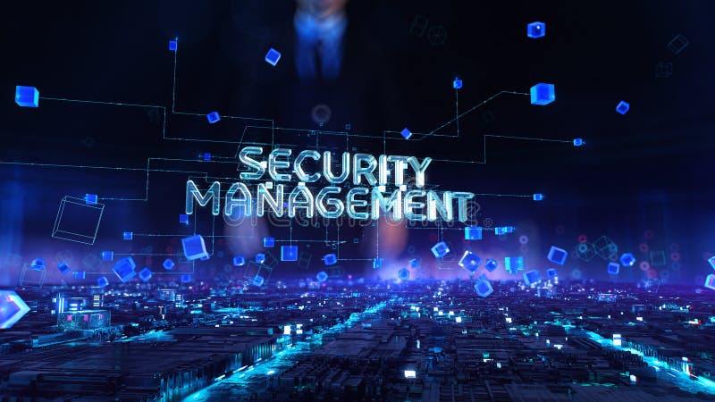 Security Management - Businessman Working with Virtual Reality at ...