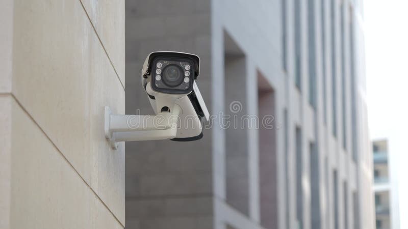 Surveillance Camera Mounted on Building for Security Purposes Stock ...