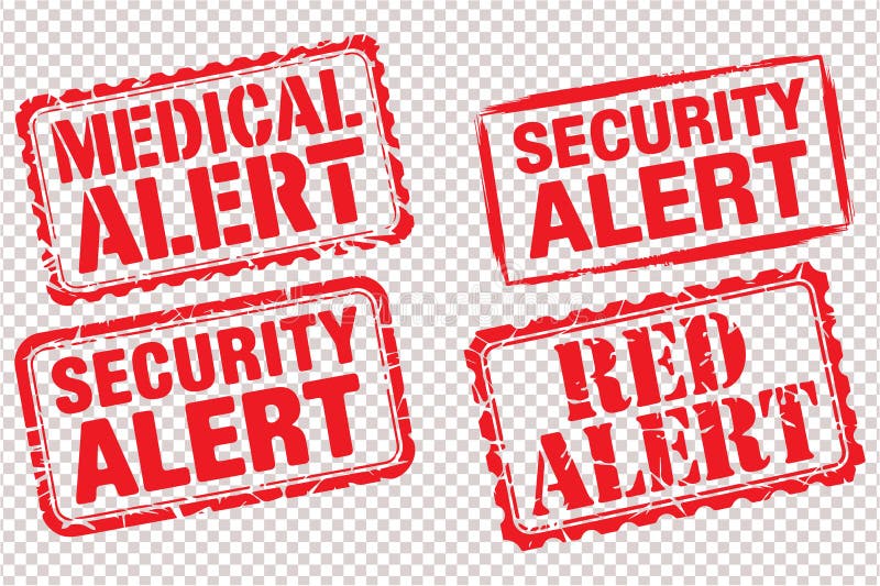 Security, Medical, and Red Alert Rubber Stamp Silhouette Vector Design ...