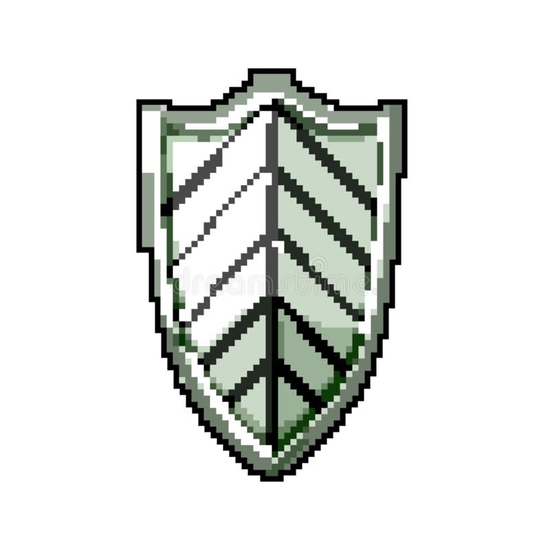 Security Medieval Shield Game Pixel Art Vector Illustration Stock ...