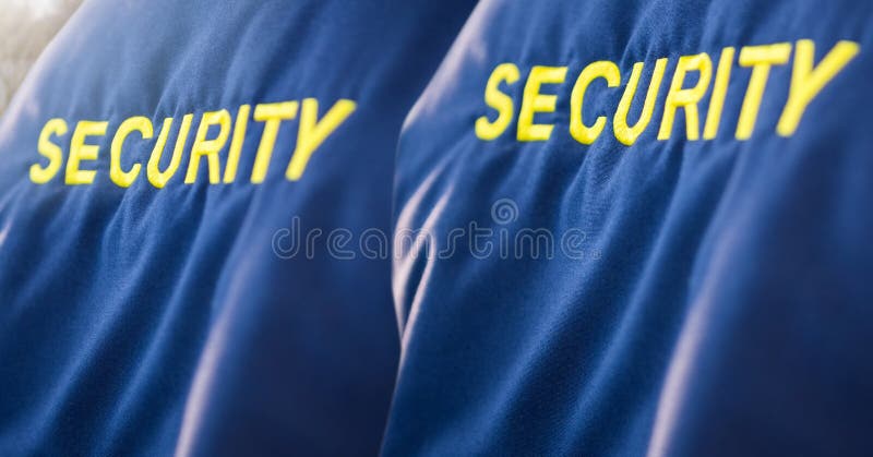 Security Men Jackets Side by Side Outside Stock Image - Image of ...
