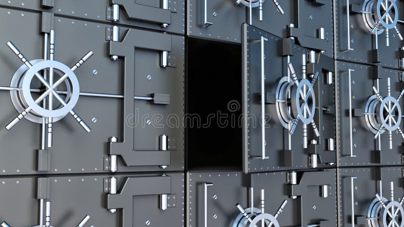Security Metal Safe with Empty Space Inside Stock Illustration ...