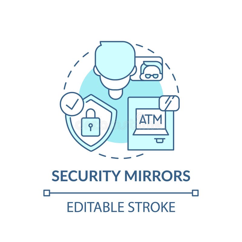 Security Mirrors Concept Icon Stock Vector - Illustration of isolated ...