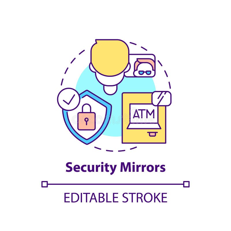 Security Mirrors Concept Icon Stock Vector - Illustration of mobile ...