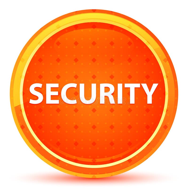 Security Natural Orange Round Button Stock Illustration - Illustration ...