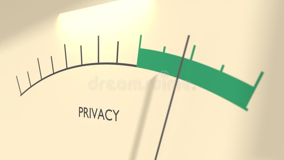 Privacy Level on Measure Scale. Instrument Scale with Arrow. Data ...