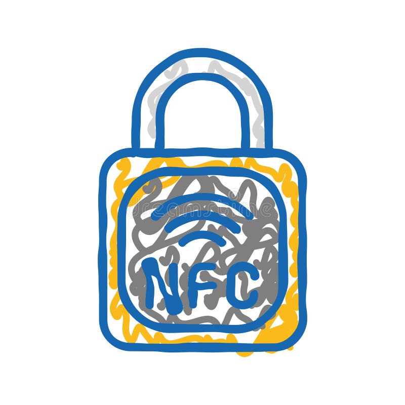 Security Nfc Technology Icon Doodle Illustration Stock Illustration ...