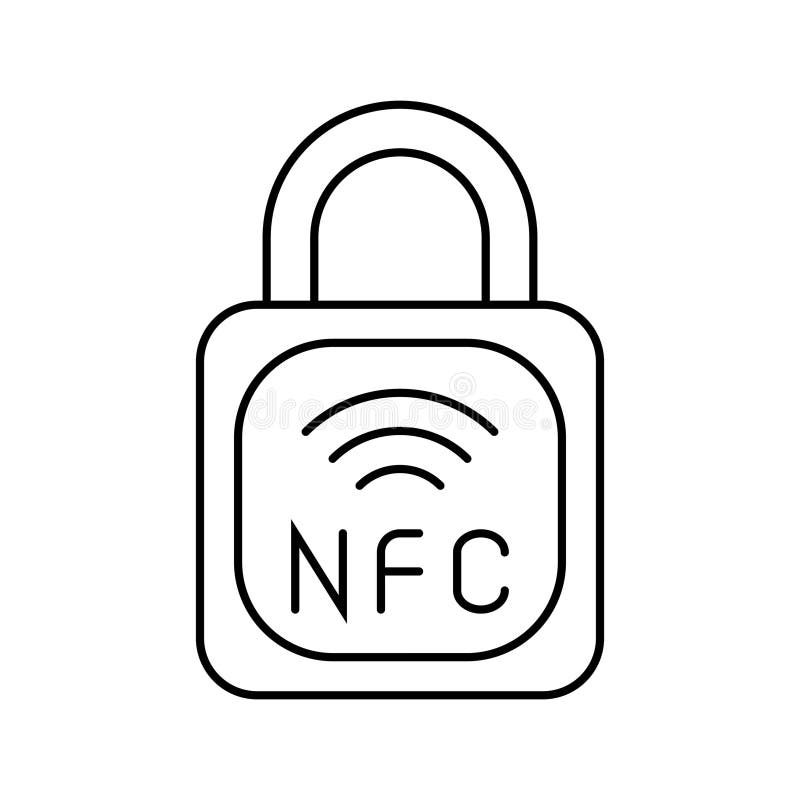 Security Nfc Technology Line Icon Vector Illustration Stock ...