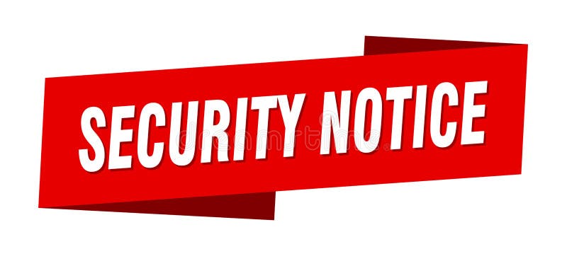 Security Notice Banner Template. Ribbon Label Sign. Sticker Stock ...