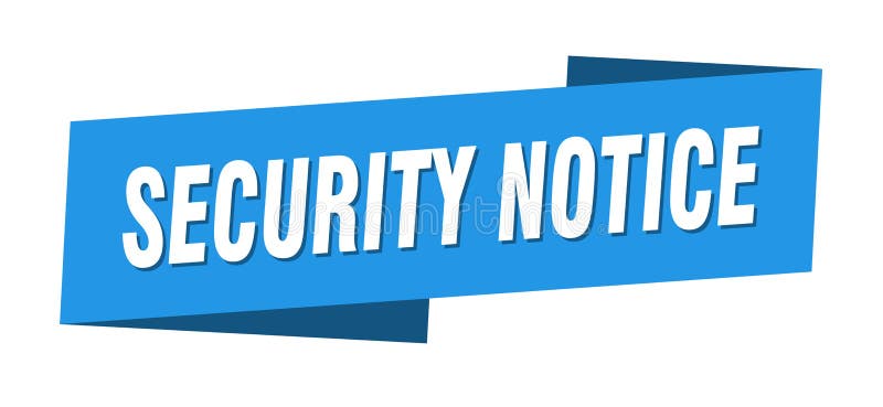 Security Notice Banner Template. Ribbon Label Sign. Sticker Stock ...