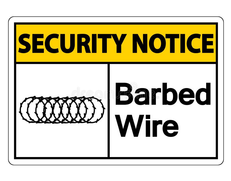 Notice Barbed Wire Symbol Sign on White Background,Vector Illustration ...
