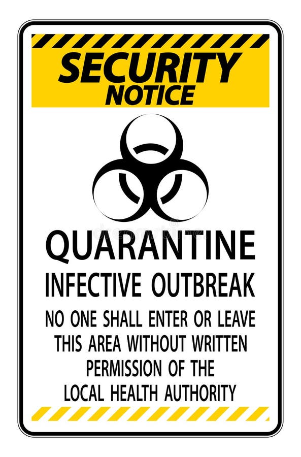 Notice Quarantine Holding Area Sign Isolate on White Background,Vector ...