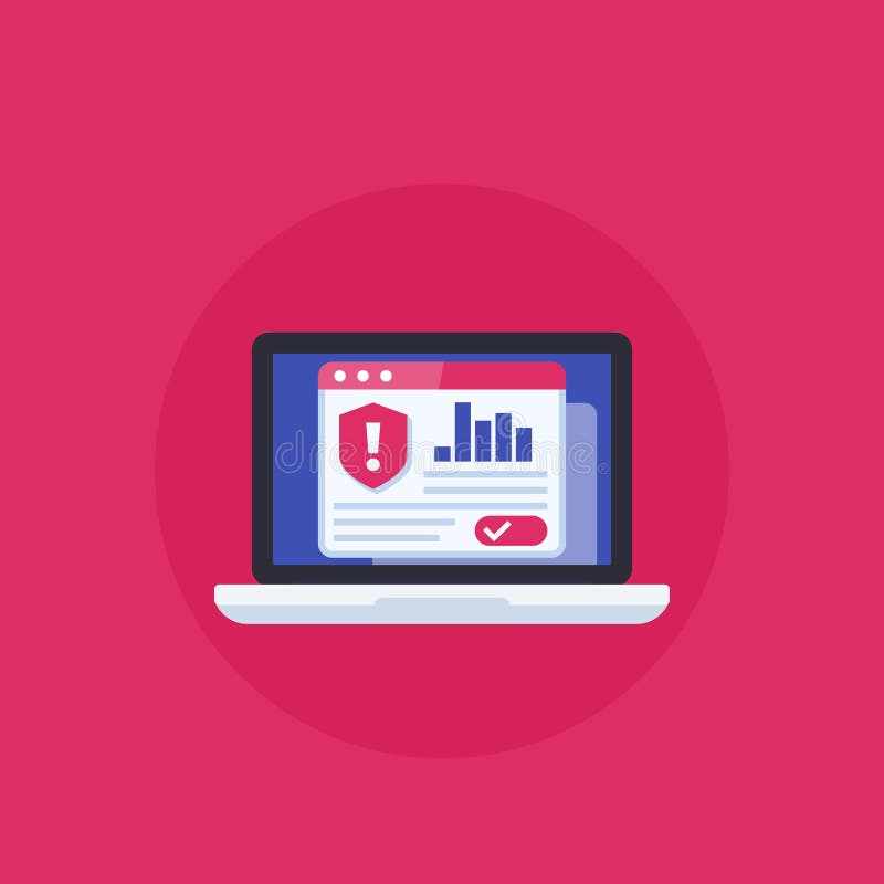 Security Notification, Warning Vector Icon Stock Vector - Illustration ...