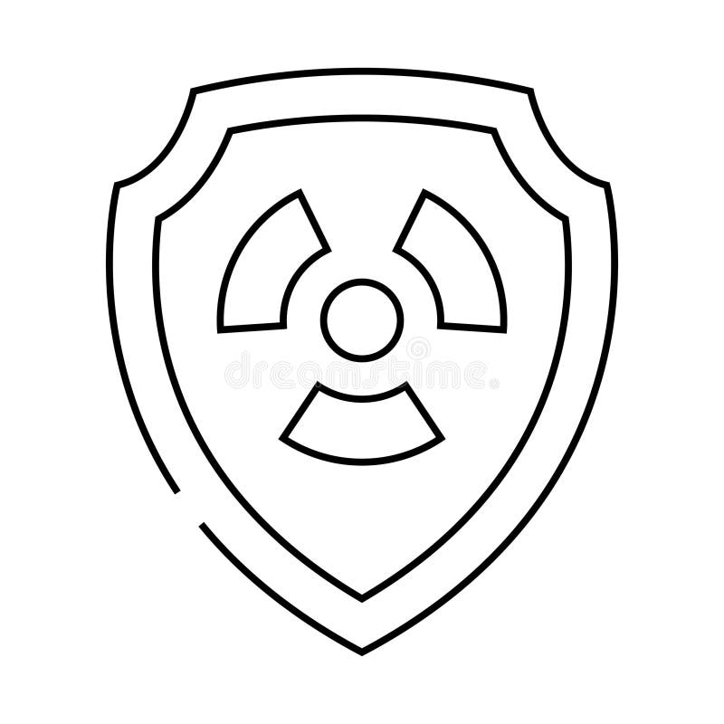 Security Nuclear Energy Line Icon Vector Illustration Stock ...