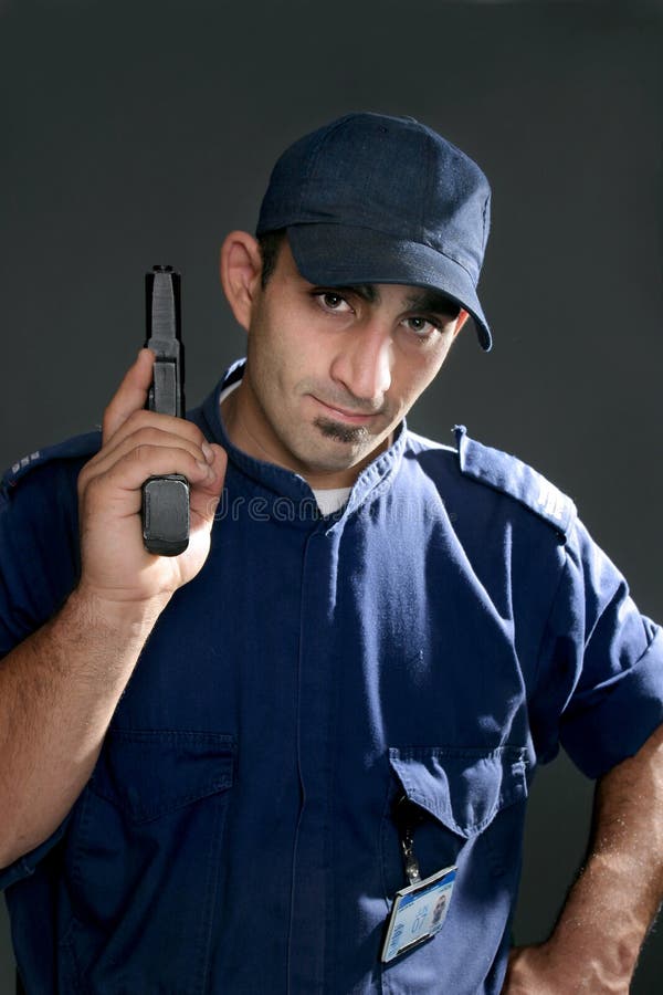 Security Officer Standing in Uniform Stock Image - Image of ...