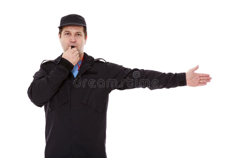 Security Guard Full Body Isolated on White Stock Photo - Image of ...