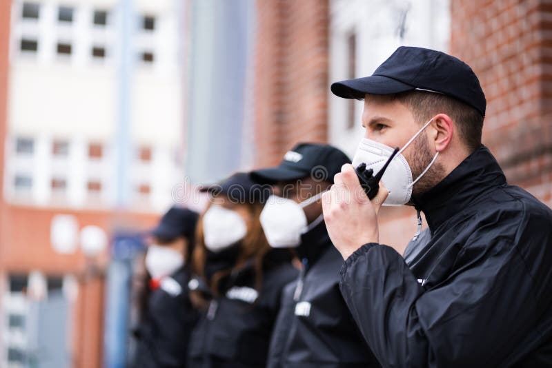 Security Officer Staff Group at Event Stock Image - Image of protect ...