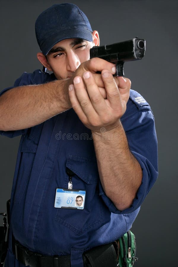 Security Officer Standing in Uniform Stock Image - Image of ...