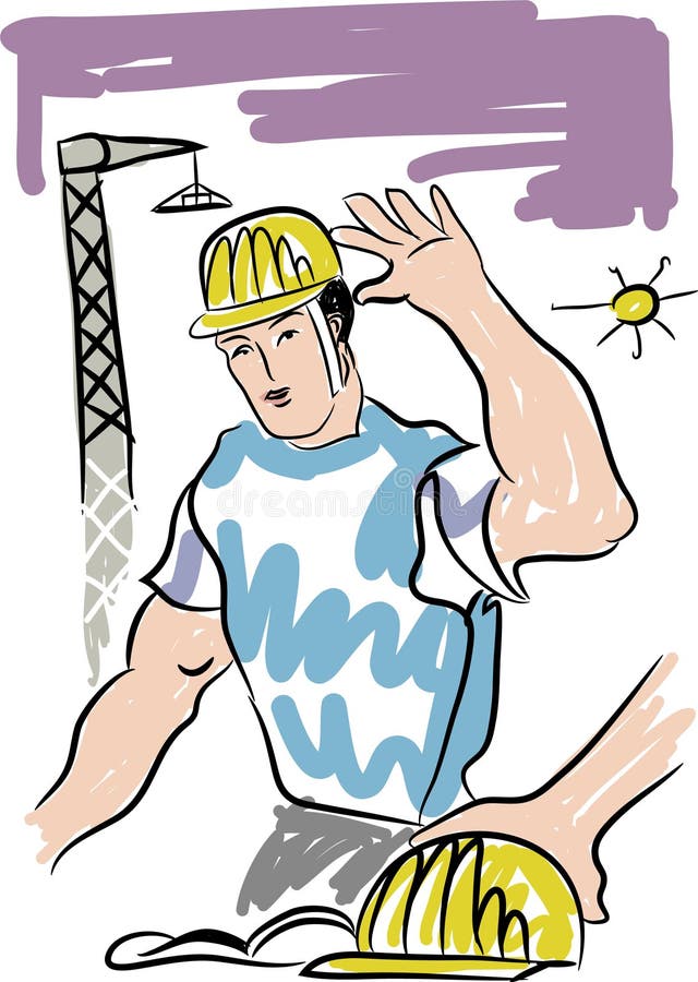 Security officer working. stock vector. Illustration of drawing - 107543675