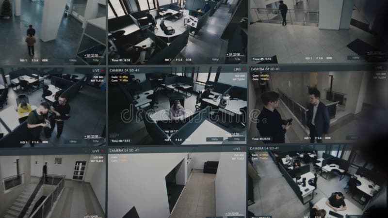 Security Operator Controls CCTV Cameras in Office Stock Image - Image ...