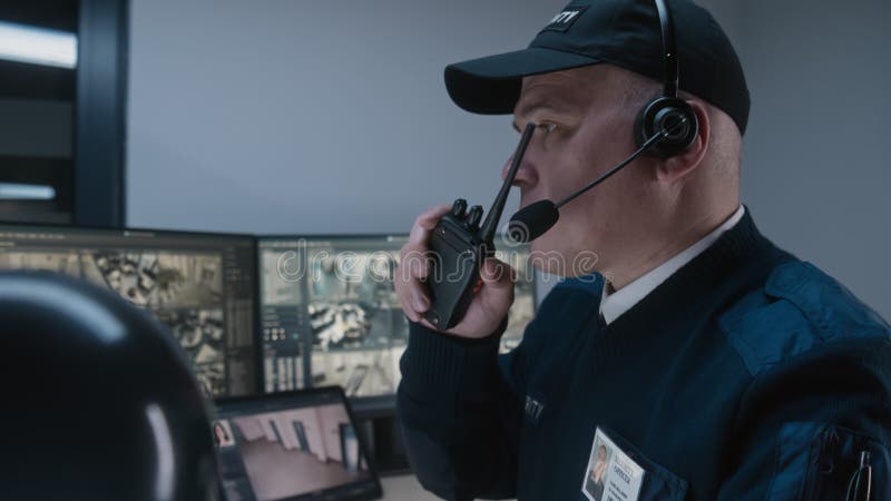 Security Operator Monitoring CCTV Cameras Stock Image - Image of ...