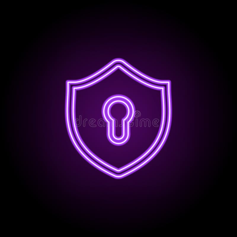 Security Outline Icon. Elements of Security in Neon Style Icons Stock ...