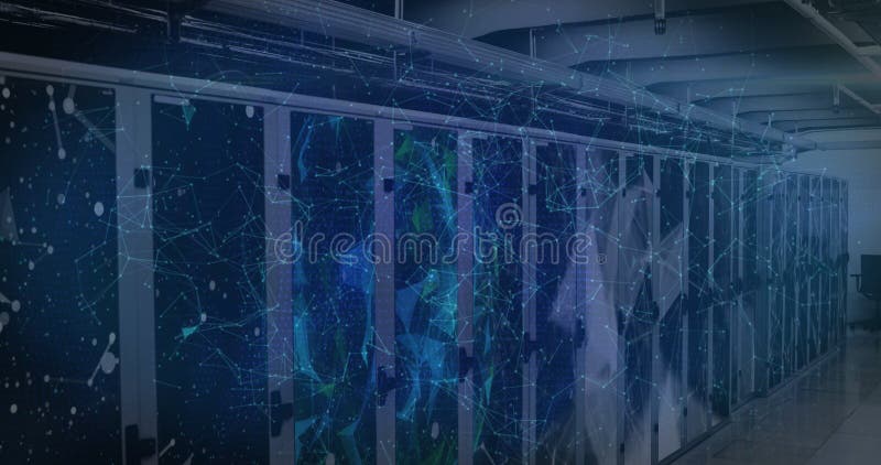 Security Padlock and Chain Against Server Room Stock Illustration ...