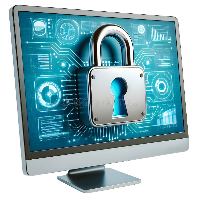 Security Padlock on Computer Screen, Data Security Concept Stock Photo ...