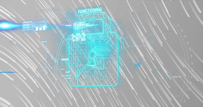 Security Padlock and Data Processing Against Light Trails on Grey ...