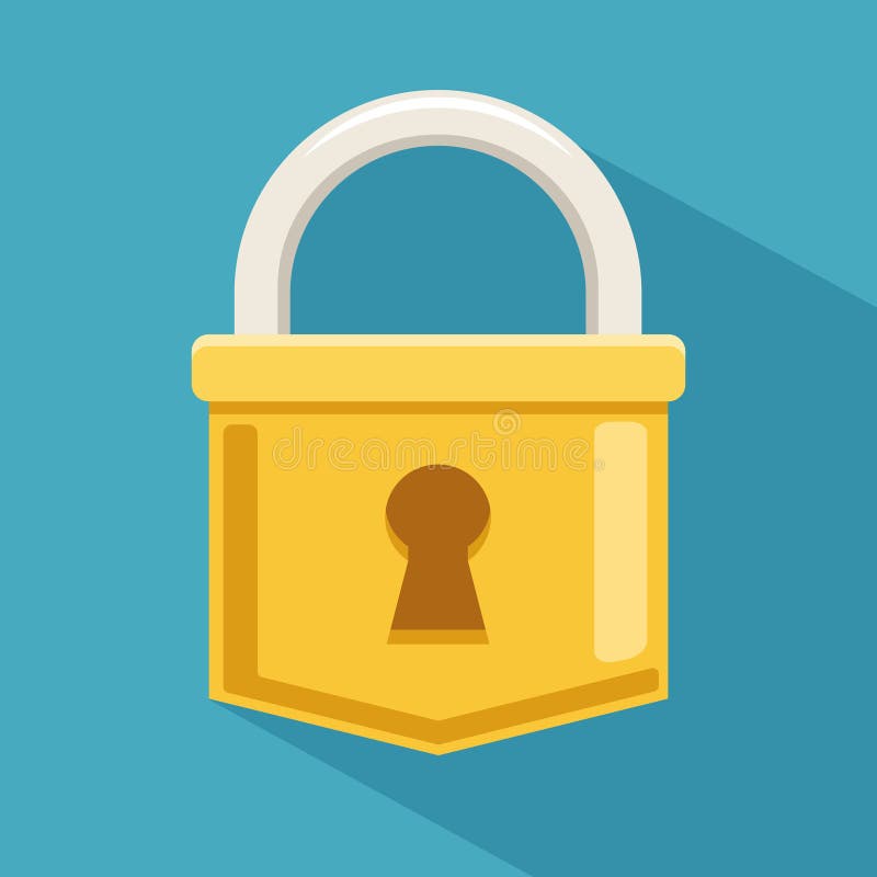 Security Padlock Flat Style Icon Vector Illustration Stock Vector ...