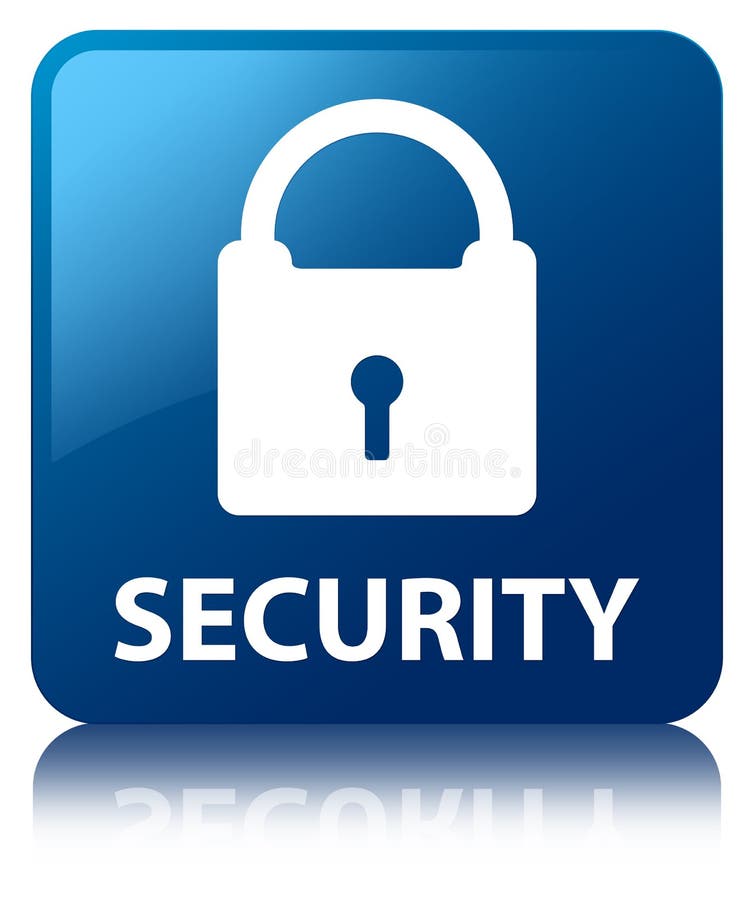 Security (padlock Icon) Blue Square Button Stock Illustration ...
